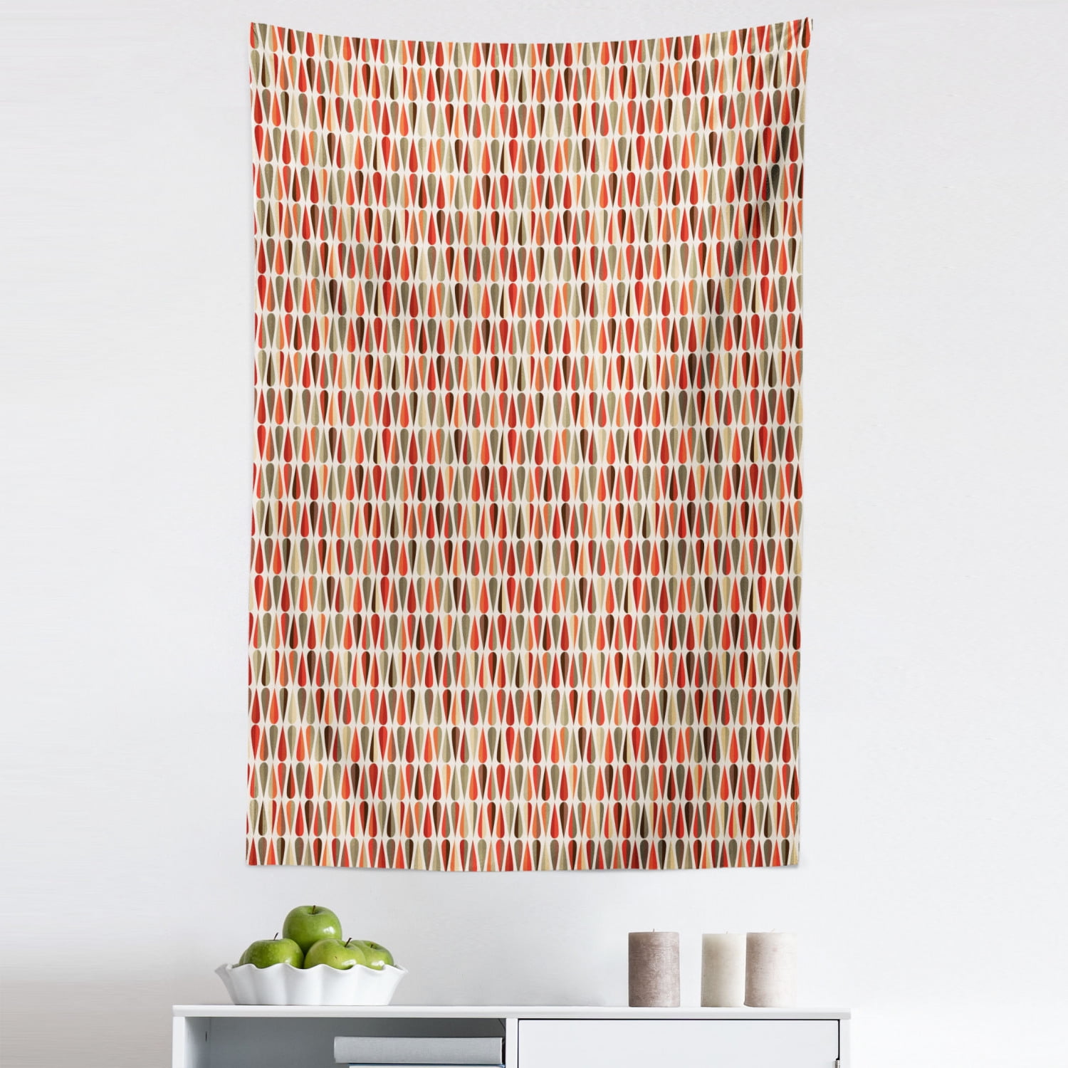 Geometric Tapestry, Teardrop Shapes Pattern with Colorful Motifs ...