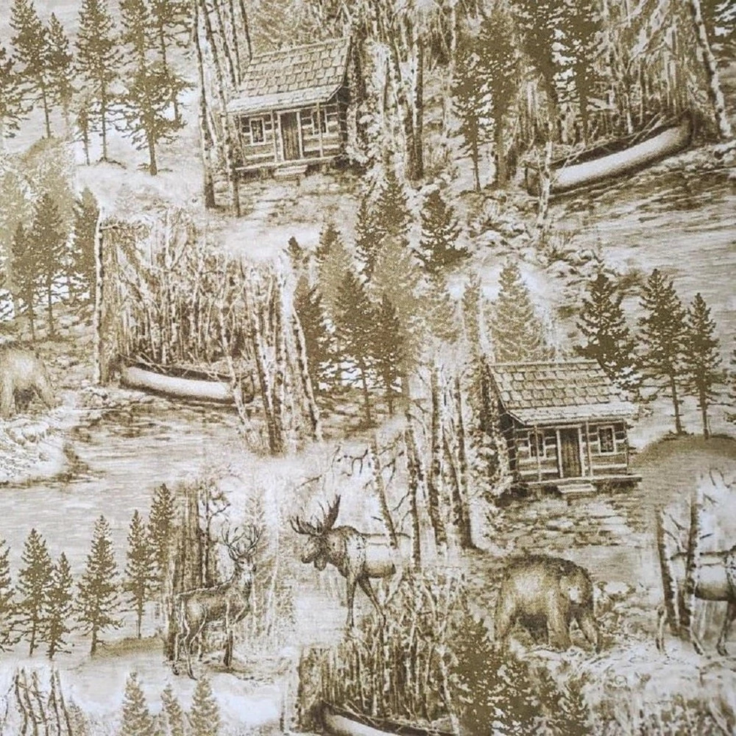 Wildlife Cabin Living Forest Cotton Fabric - Walmart.com