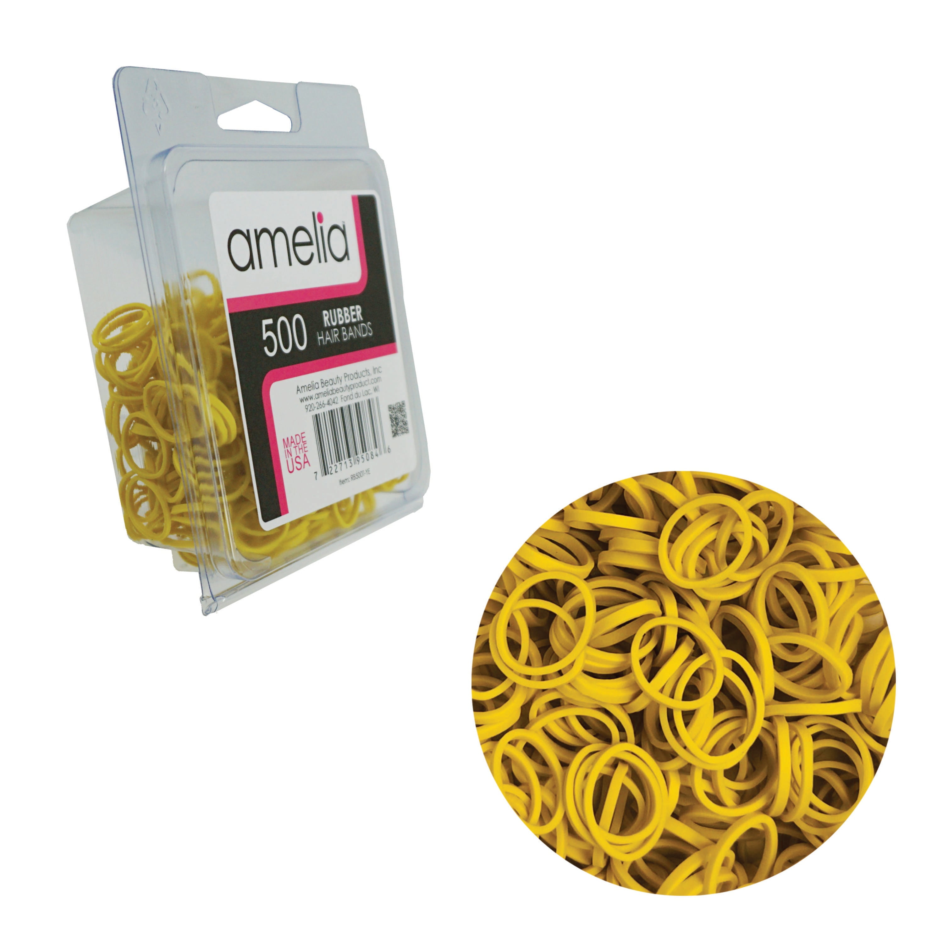 Amelia Beauty | 1/2in, Yellow, Elastic Rubber Band Pony Tail Holders ...