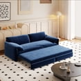 66" Queen Pull Out Sofa Bed, 3-in-1 Convertible Velvet Sleeper with ...