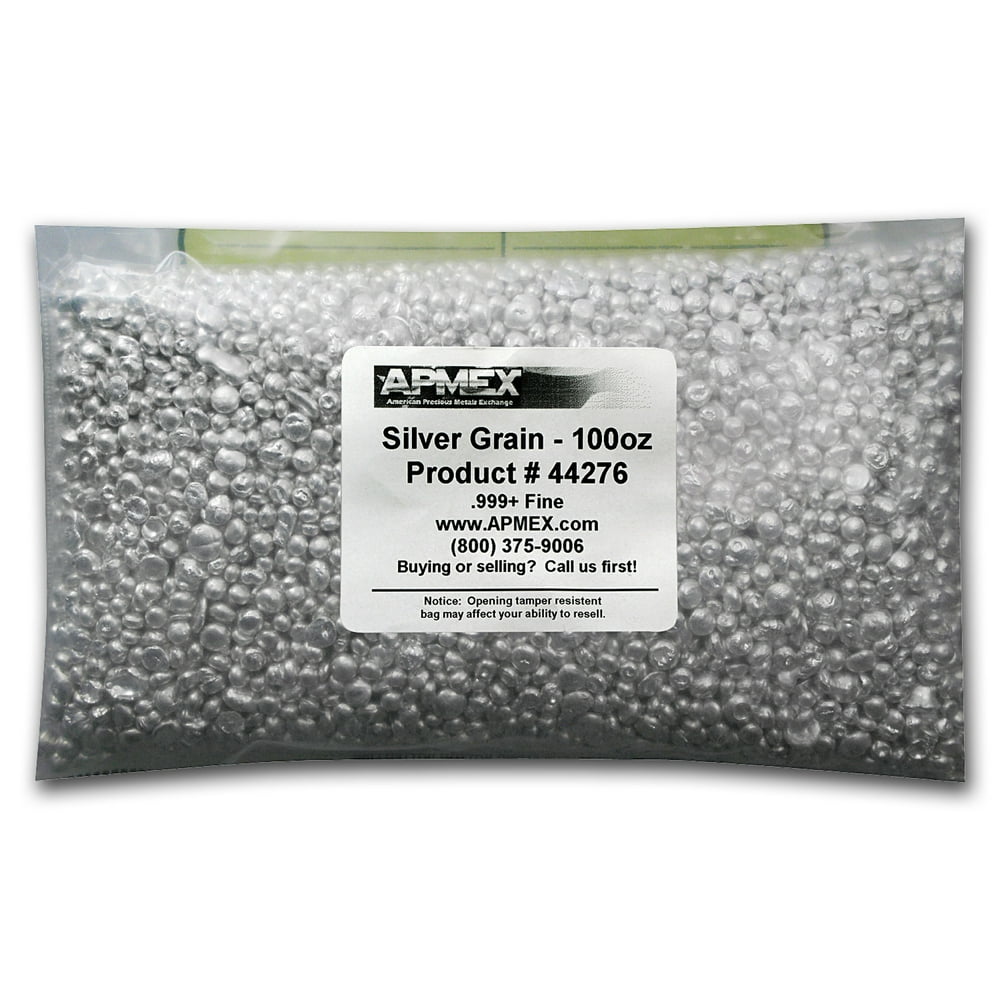 Varies - 100 oz Bag Silver Grain/Shot .999+ Fine - Walmart.com ...