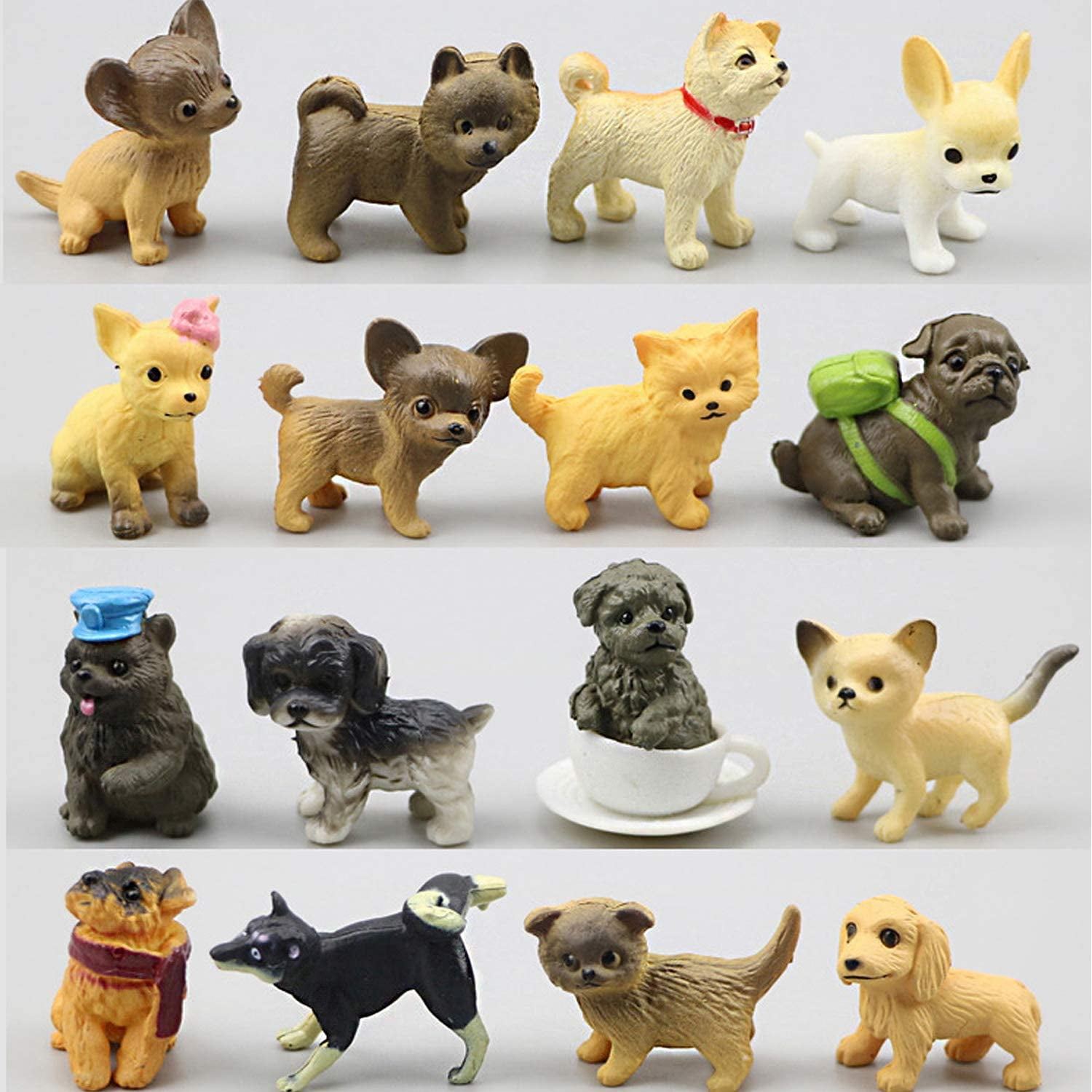 Mini Plastic Puppy Dog Figurines for Kids, 28 Pack High Imitation ...