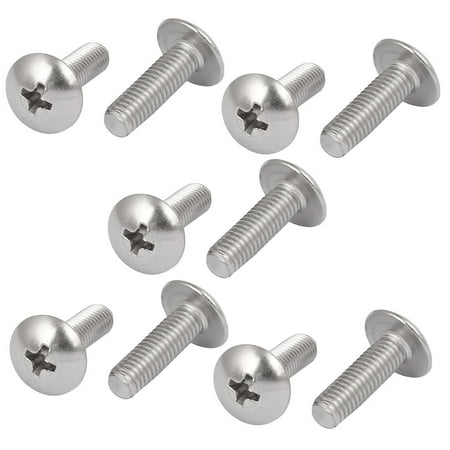 M5x16mm 316 Stainless Steel Truss Phillips Head Machine Screw Silver ...