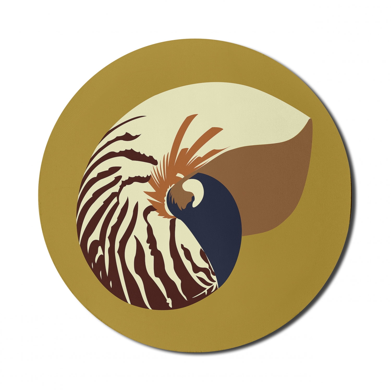 Snail Mouse Pad for Computers, Nautilus Shell Nautical Underwater ...