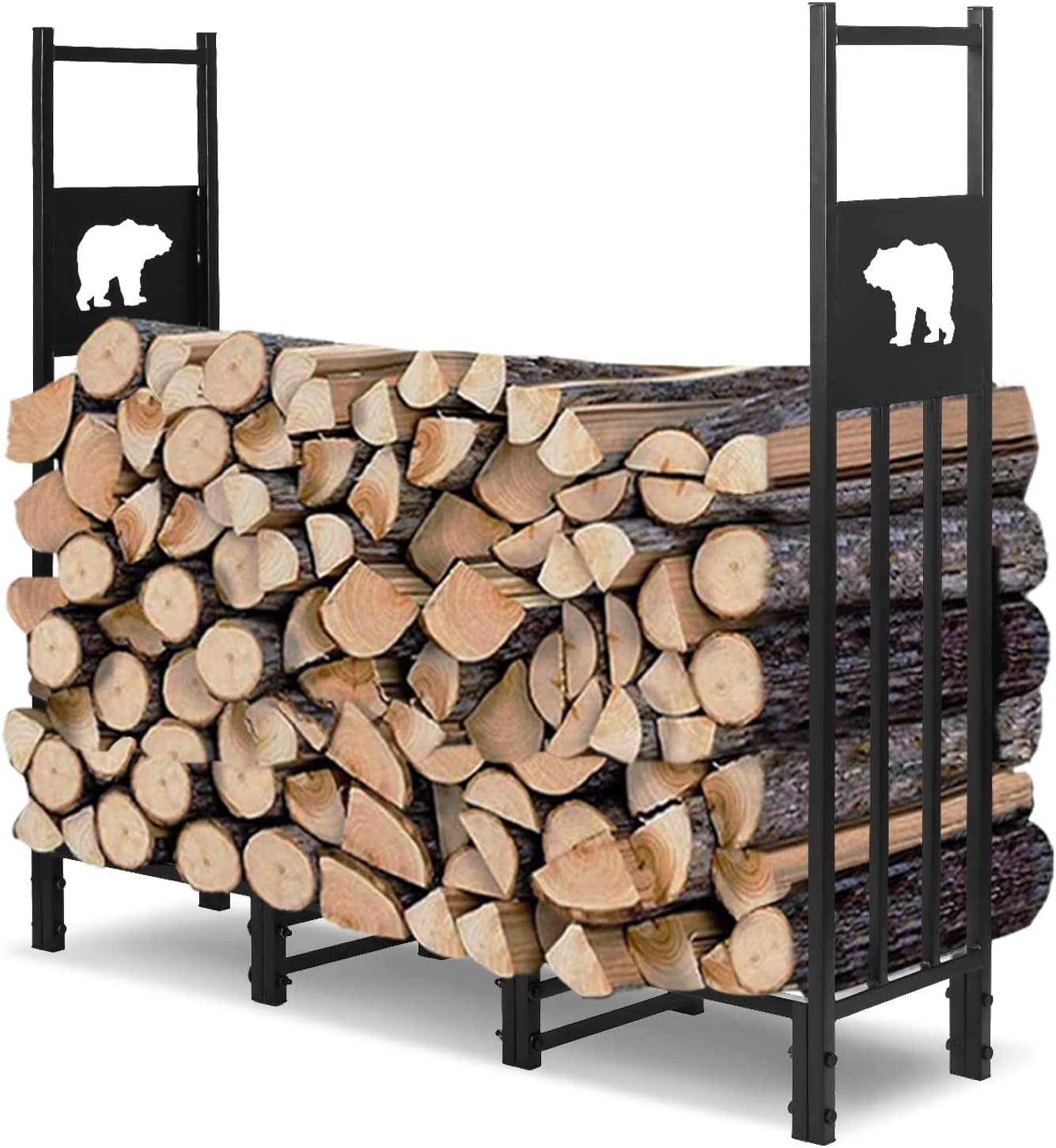 Firewood Rack Outdoor, Fire Wood Holder Outdoors Indoor Wood Storage ...