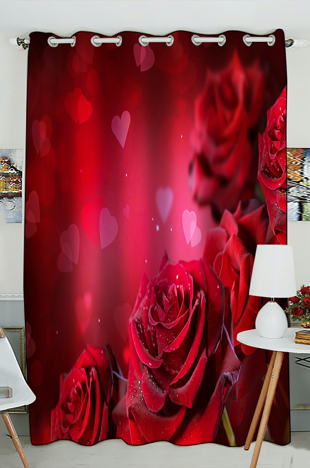 ABPHQTO Red Roses Bouquet Flowers Valentine'S Day Grommet Blackout ...