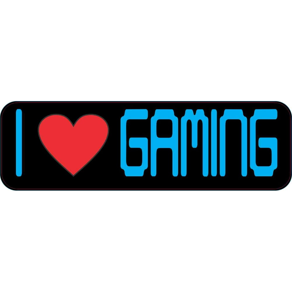 10in x 3in I Love Gaming Bumper Sticker Vinyl Video Game Vehicle Decal ...