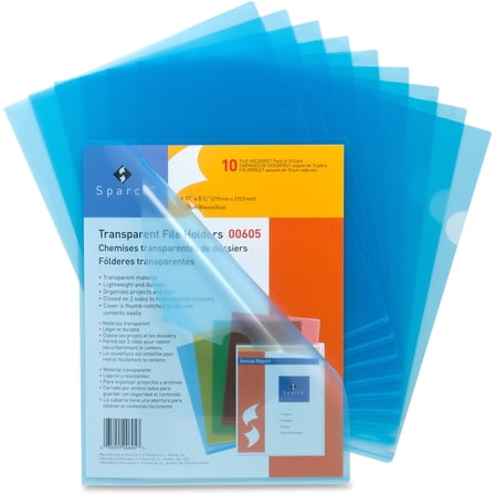 Business Source, BSN00607, Transparent Poly File Holders, 10 / Pack ...