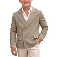 AHTJRT Boys Blazer Lightweight Double-Breasted Long Sleeve Notched ...