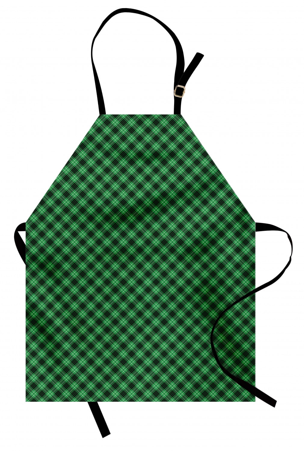 Plaid Apron Diagonal Tartan Vibrant Green Color Geometrical Design with ...