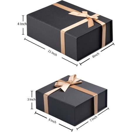 Gift Box Black 11 x 8 x 3.5 Inch Large Gift Box with Magnetic Lid ...