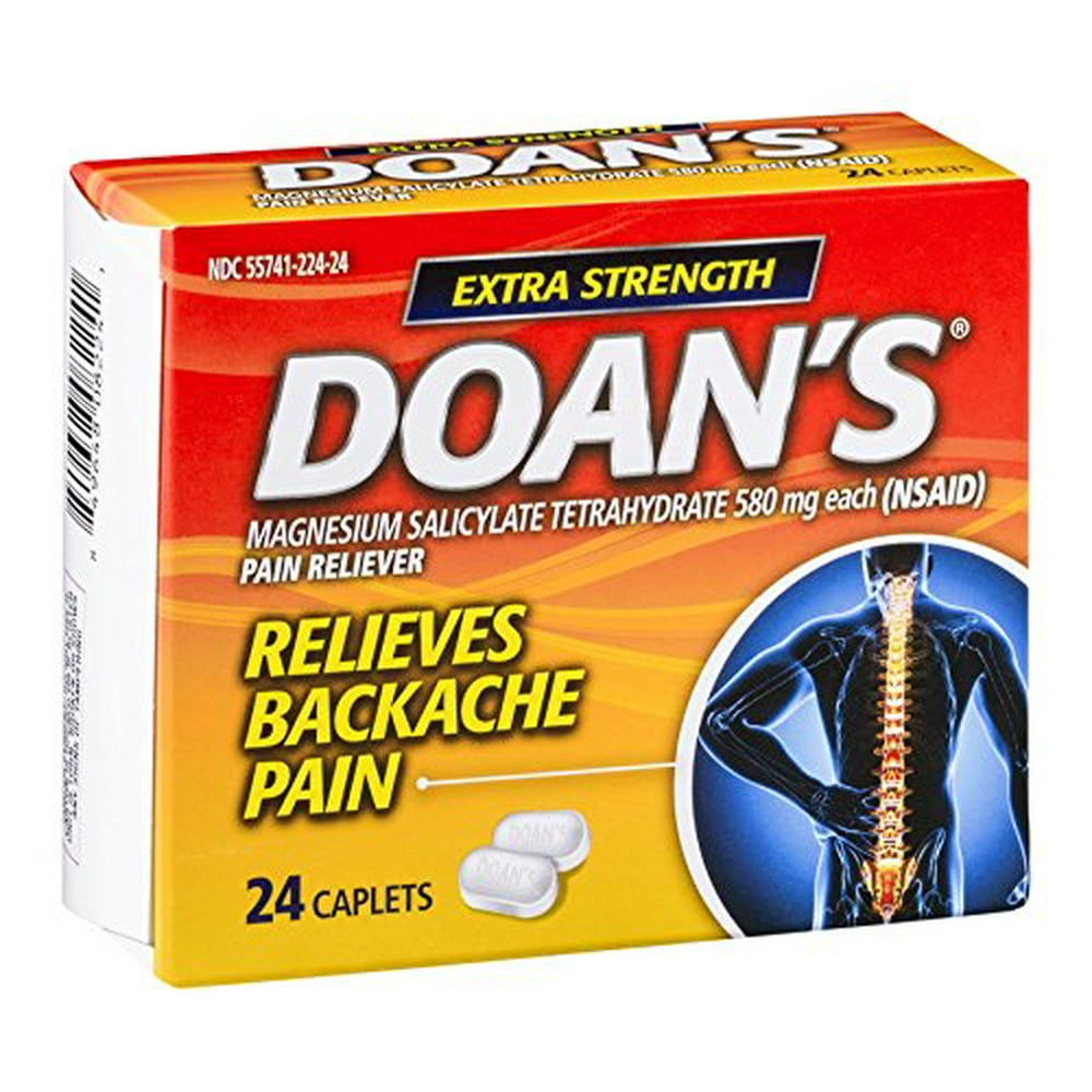 4 Pack - Doan's Extra Strength Pain Reliever Caplets 24 Each - Walmart ...