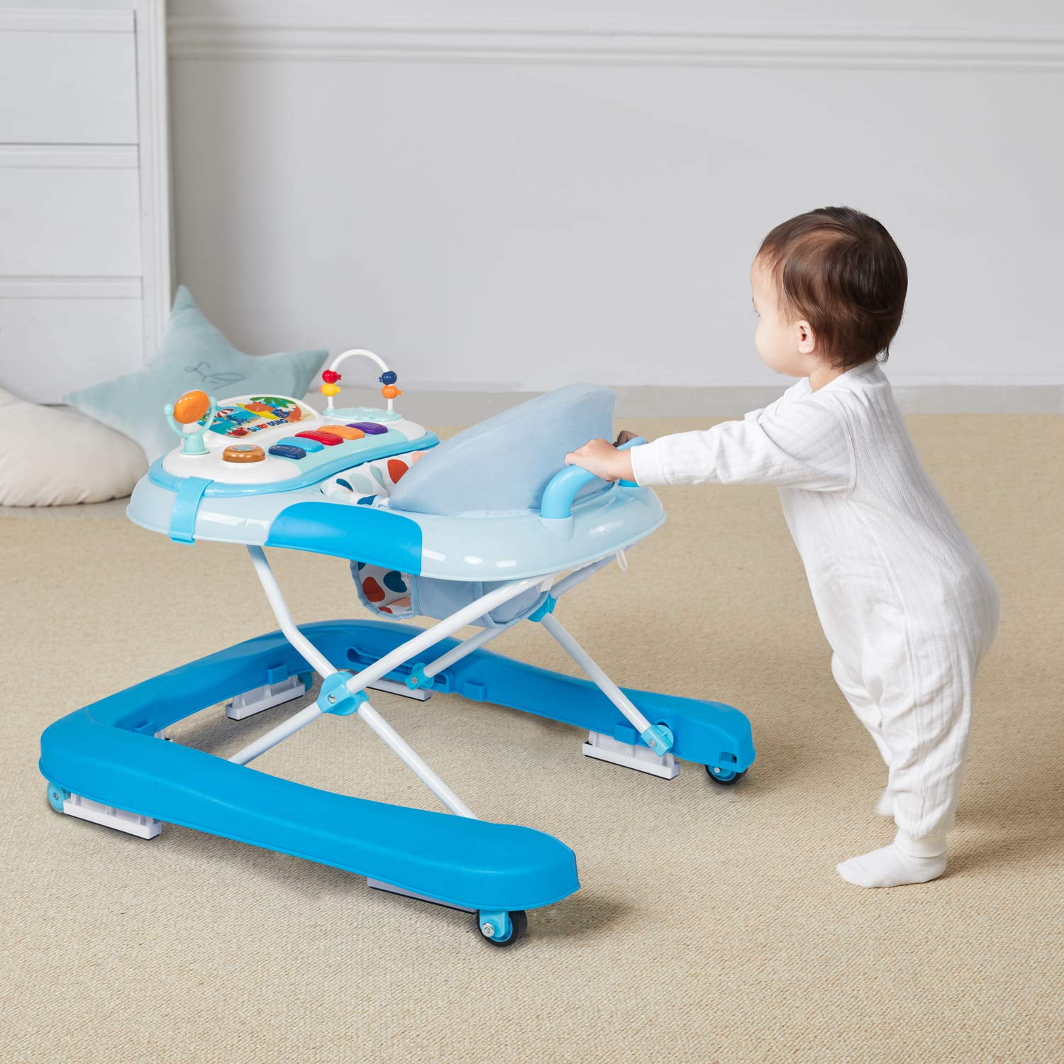 Buy Kinbor Foldable Baby Walker Sit-to-Stand Tollder 2-in-1 Baby ...