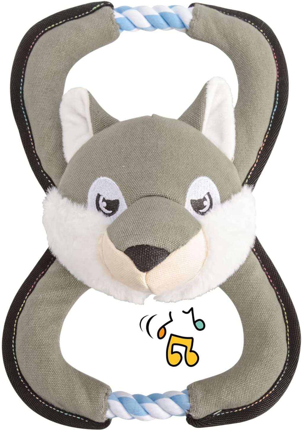 Tug Toy for Dogs, Squeaky and Plush Rope Tug Dog Toy in Grey Fox Shape ...