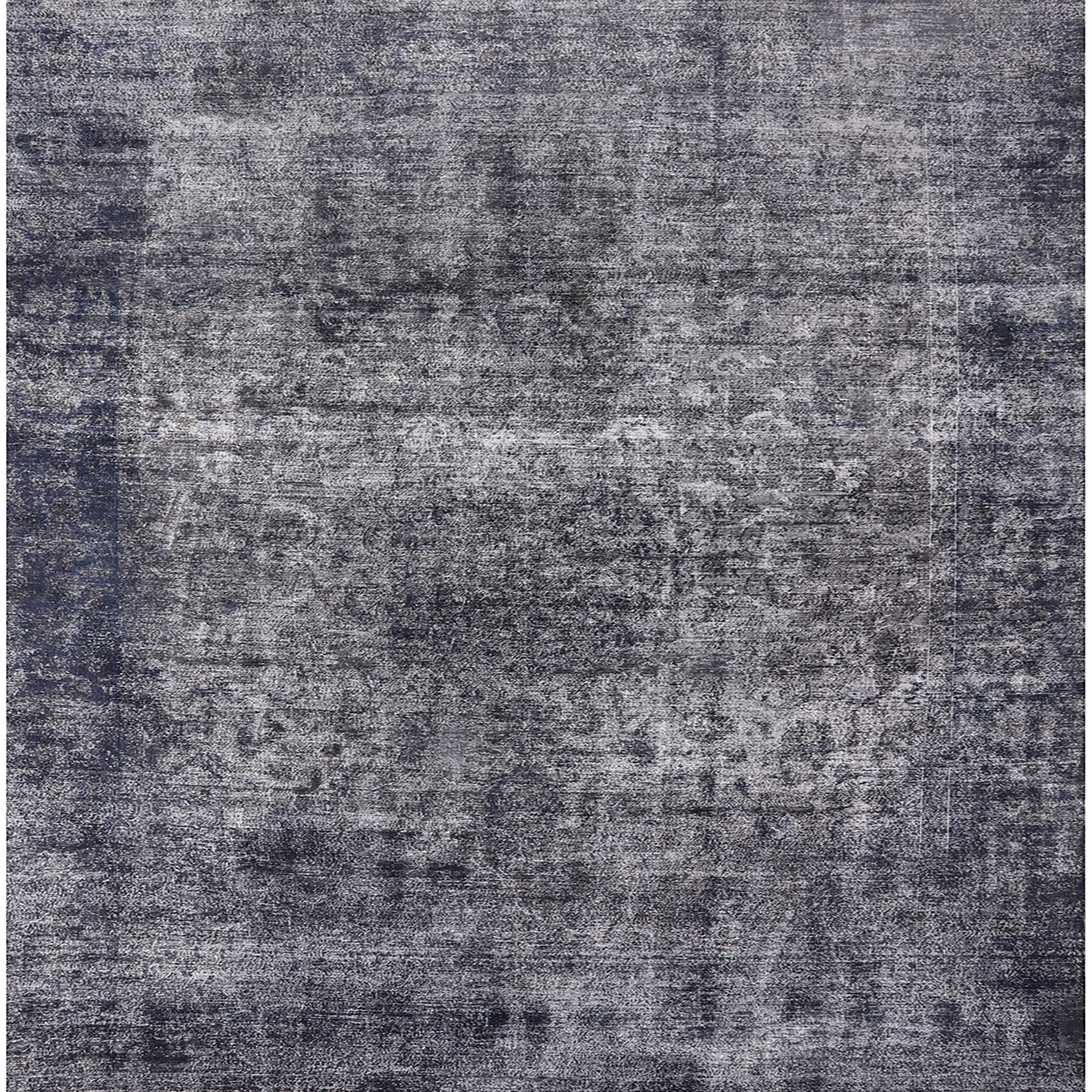 Ahgly Company Indoor Square Mid-Century Modern Dark Gray Oriental Area ...