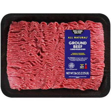 Ground Beef 90% Lean, 2.25 lbs - Walmart.com