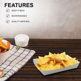 MT Products Disposable Paper Nacho Trays, Shallow White Food Trays ...