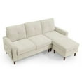 Sectional Sofa Couch,3 Seats L-shape Sofa with Removable Cushions and ...