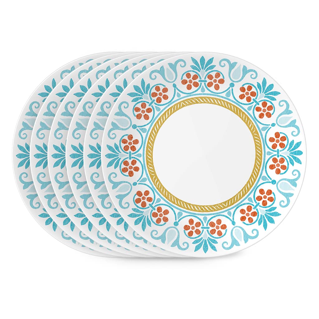 Corelle Global Collection Vitrelle 6-Piece Salad Plates Set, Triple ...