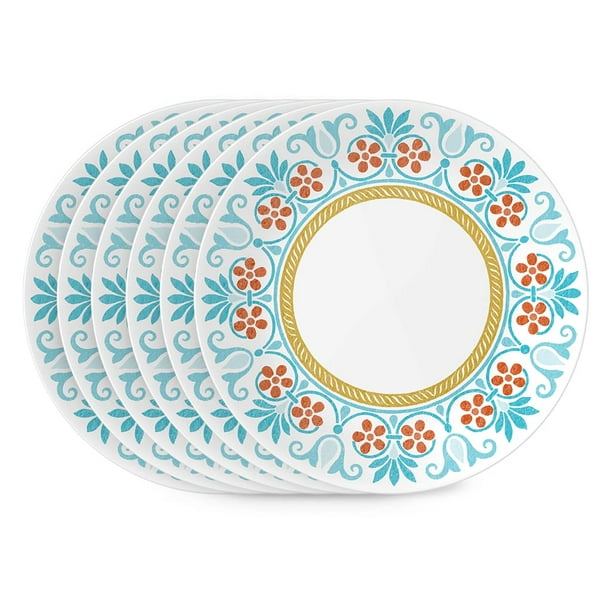 Corelle Global Collection Vitrelle 6-Piece Salad Plates Set, Triple ...
