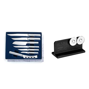 Rada Cutlery Knife Set Oak Knife Block 7 Stainless Steel Culinary ...