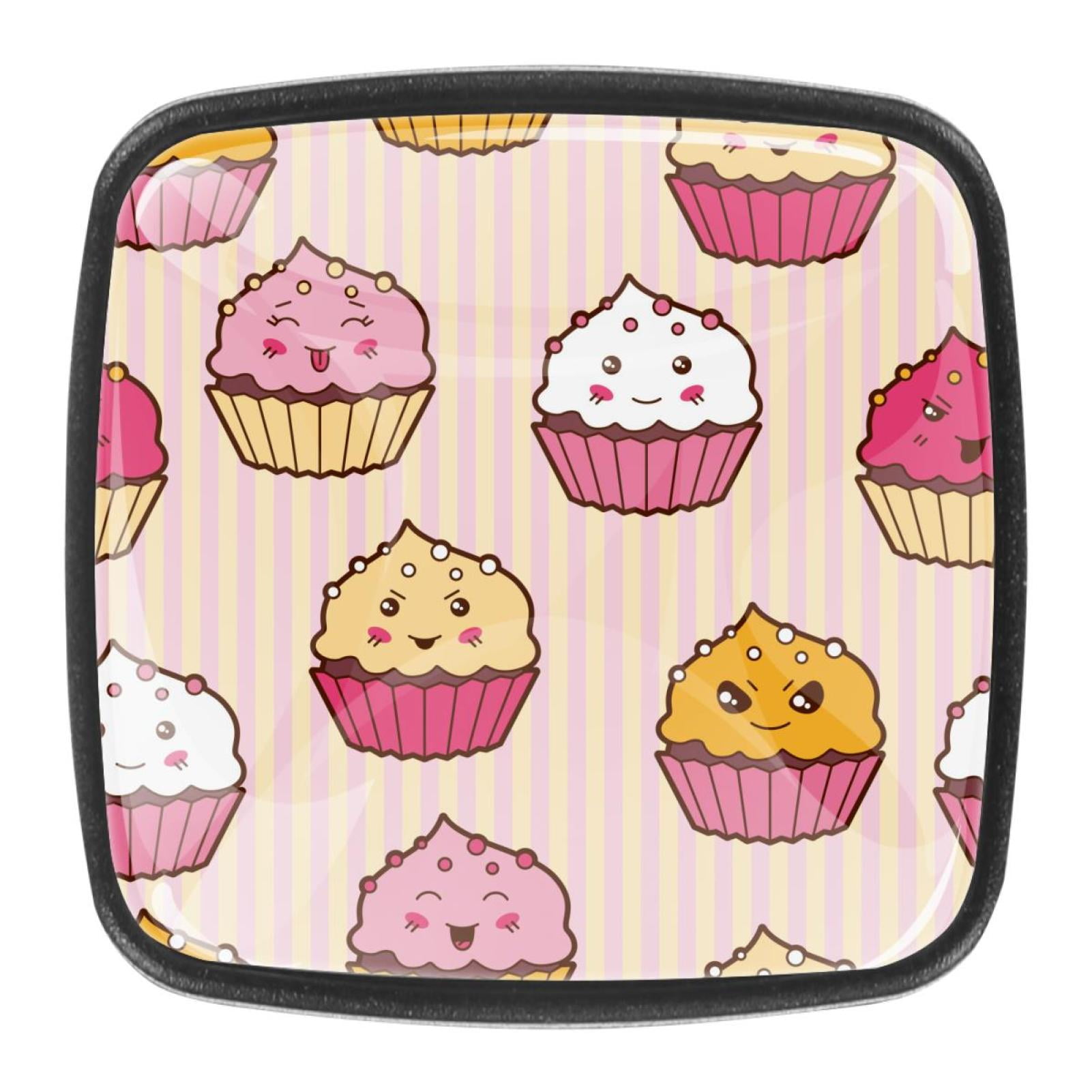 4 Pcs Square Cabinet Handle Cupboard Knob Drawer Pulls Handle Cake Cute ...