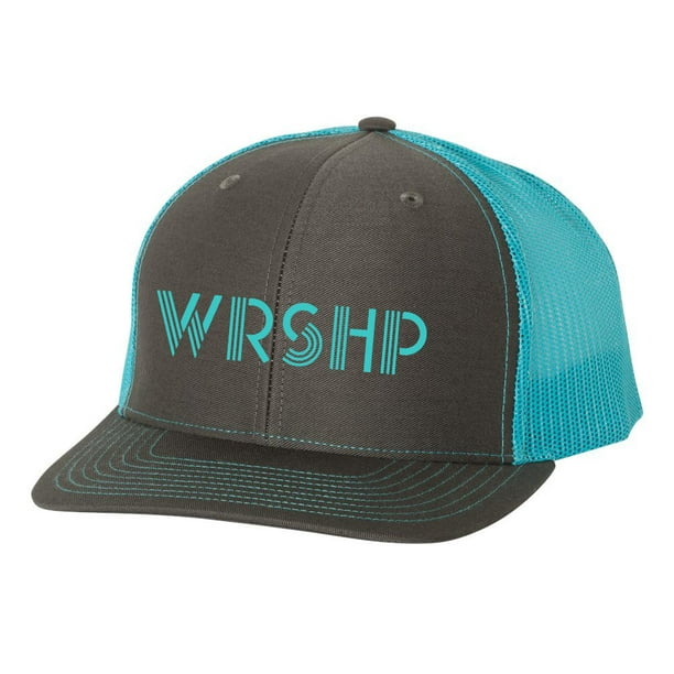 Christian WRSHP Worship Jesus Mens Embroidered Mesh Back Trucker Hat ...