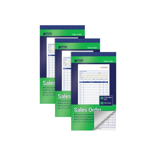 Better Office Products - Order book - 50 sheets - 105 x 183 mm ...