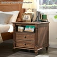 Free Shipping! OKD Farmhouse 24" Side Table With 2 Drawers End Table ...