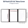 Wechef 30pcs Triple Fold 11"x8.5" Menu Covers, Durable PVC, Black ...