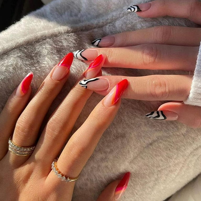 Red Oval Nails