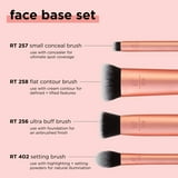 Real Techniques Face Base Makeup Brush Kit, 4 Piece, Includes Foundation, Contour, Conceal, and ...