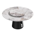 Artificial Stone Round Dining Table | Suitable for Large Family Meals with Turntable | Sintered ...