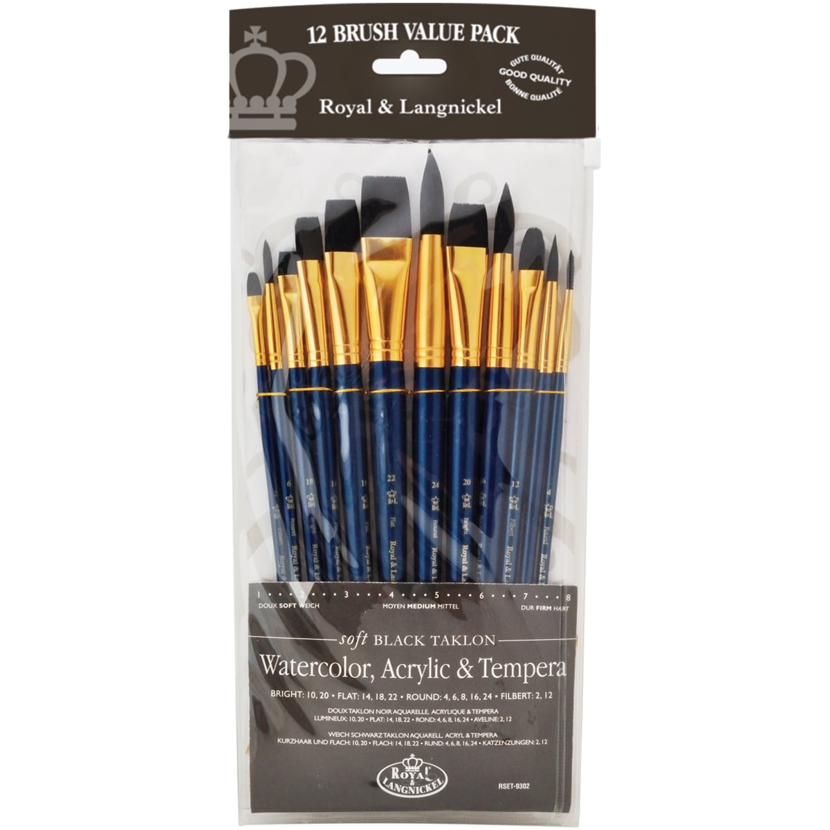 Click here for Royal Brush Black Taklon Value Pack Brush Set-12/P... prices