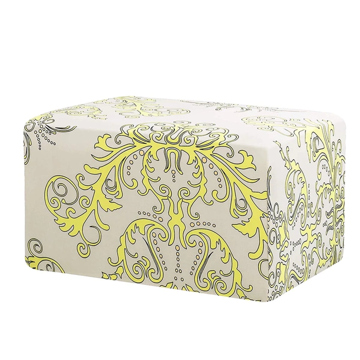 Ottoman Slipcovers Spandex Elastic Stretch Rectangle Folding Storage ...
