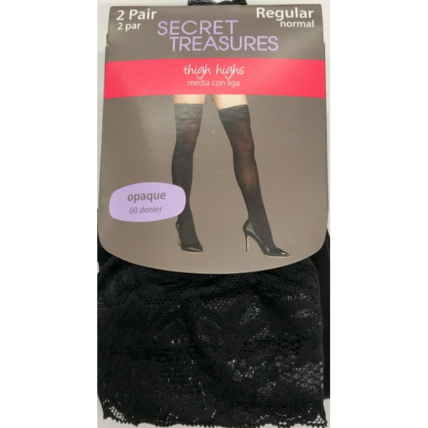 Secret Treasures - Secret Treasures Women's Opaque Thigh High Tights, 2 ...