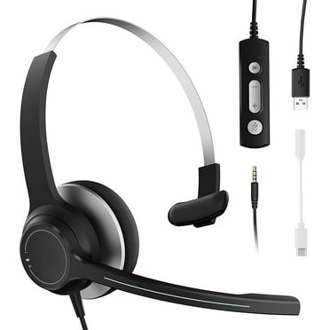 Logitech Wired USB Stereo Headset With Microphone, Black - Walmart.com