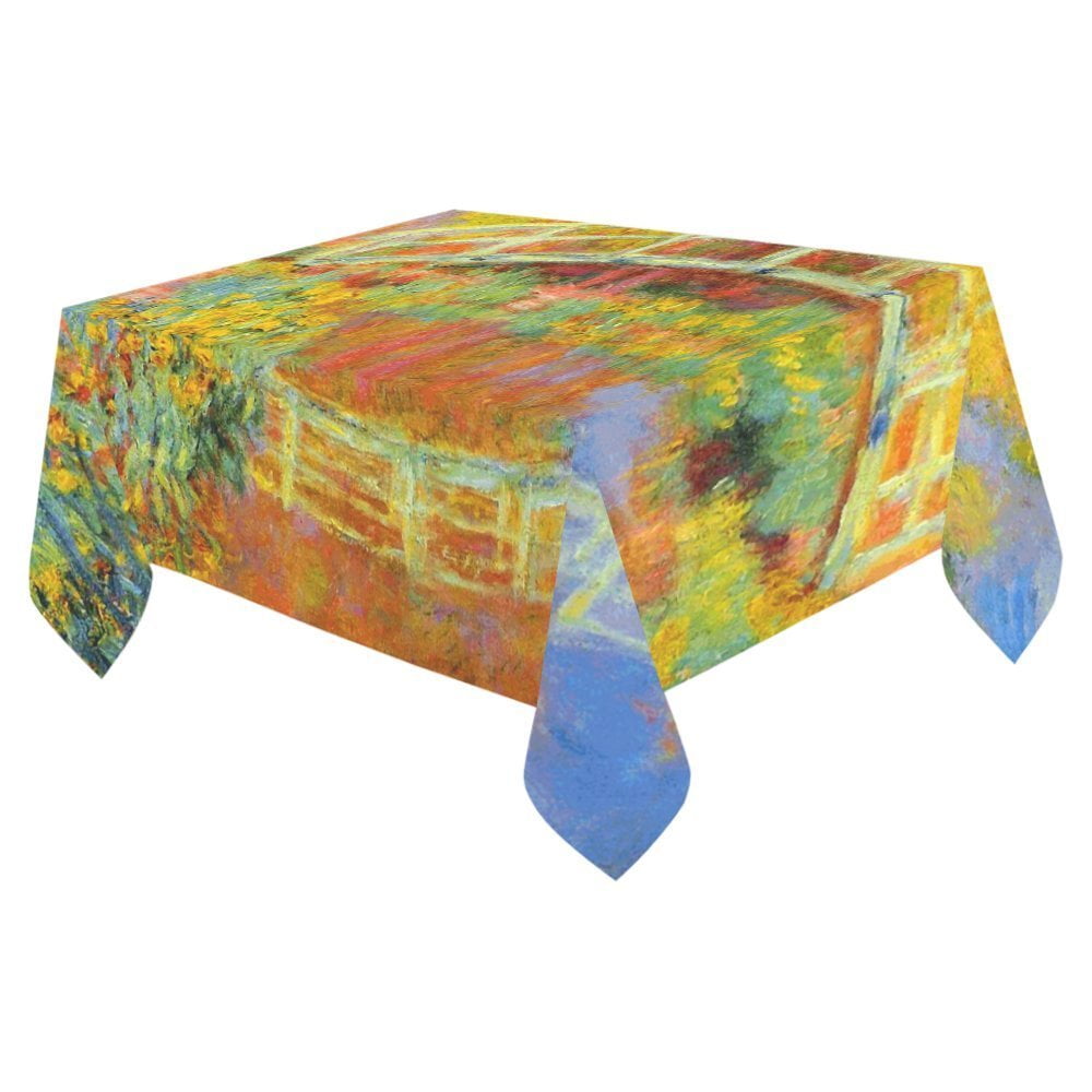MYPOP Monet Japanese Bridge Reflection Cotton Linen Tablecloth 52x70 ...