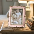 Antique Carved Resin Picture Frame With Stand Golden Flowers Trim Photo ...