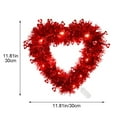 Light Up Heart Shaped Wreath Hanging Decoration Battery Operated Warm ...