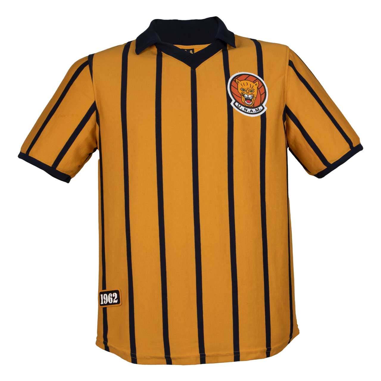OLD SCHOOL SPORTS Pumas UNAM Jersey Retro 1962 manga corta Dorado ...