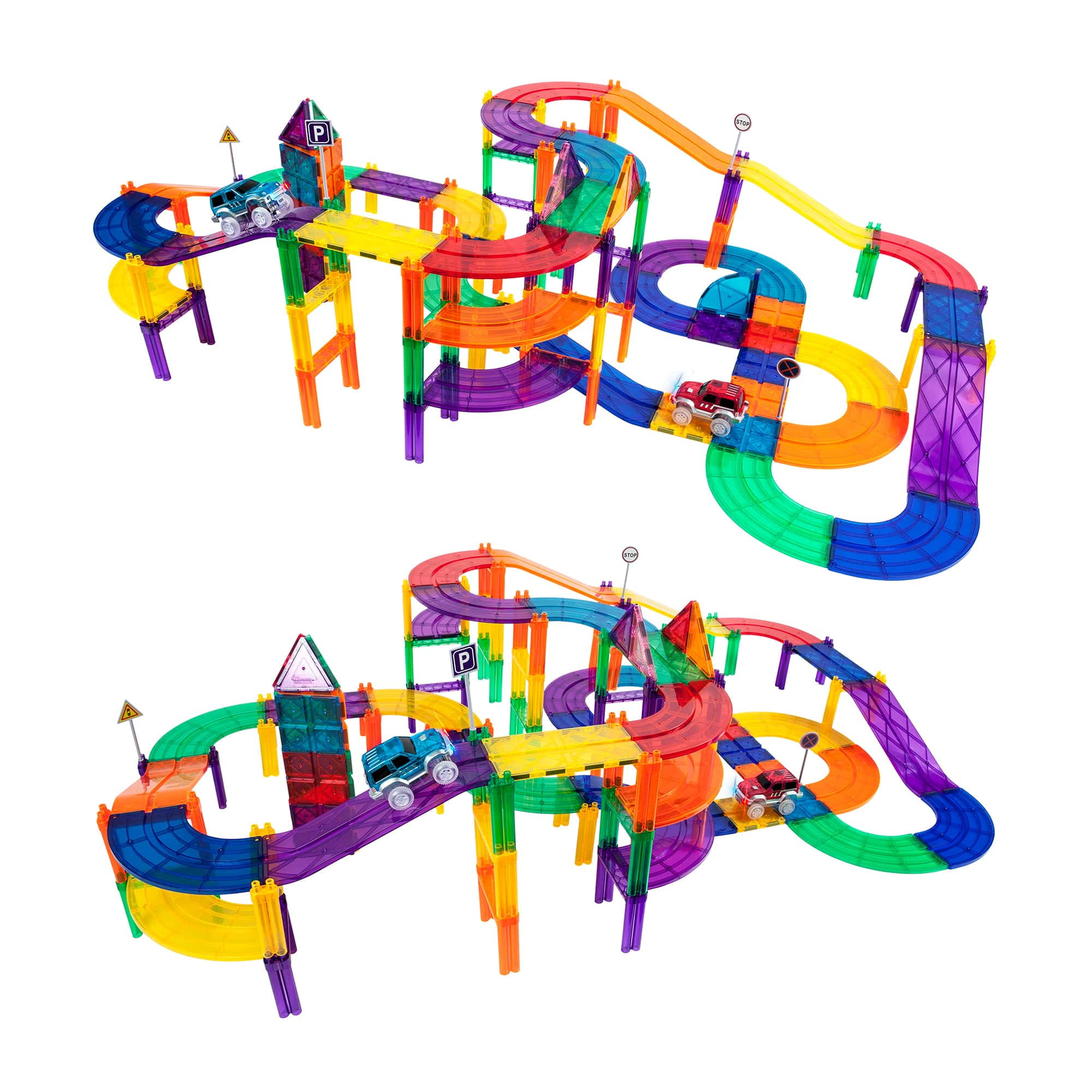 Free Shipping PicassoTiles 100 PC Race Track Magnetic Tiles Magnetic Building Toys for Kids 3 Walmart