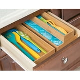 mDesign Stackable 12" Long Wooden Bamboo Drawer Organizer - 6 Pack ...
