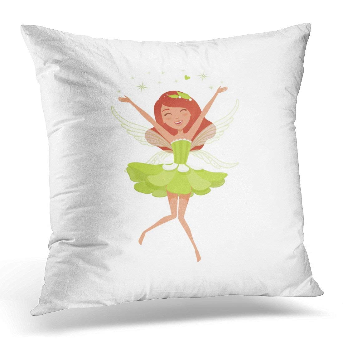 EREHome Magical Fairy in Beautiful Green Dress Happy Girl Spreading ...