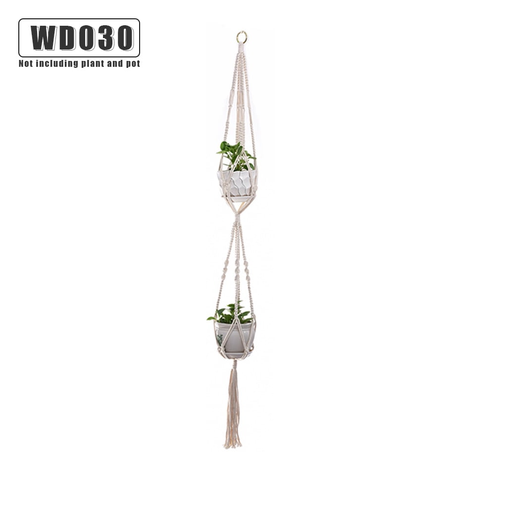 3PCS Flower Pot Hanger Indoor Outdoor Plants Hanging Basket Cotton Rope ...