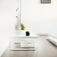 VIVO White Wood Computer Screen Lift with Storage, 39" Wide Ergonomic ...