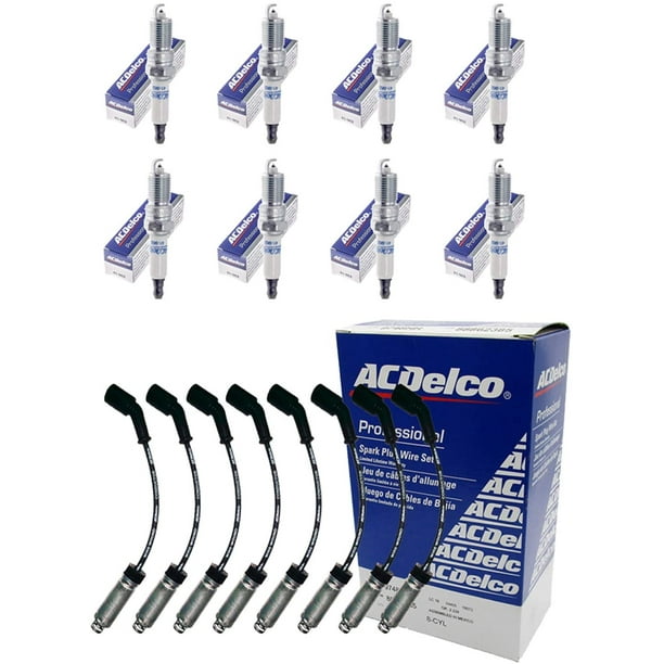 8 ACD-OEM Spark Plug Wires 9748HH + 8 ACD-OEM Double Platinum Spark ...