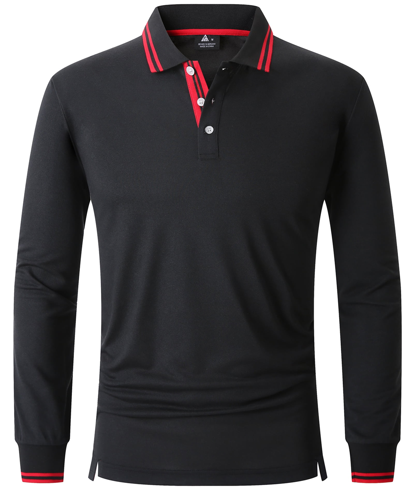 SCODI Men's Sports Long Sleeve Solid Causal Polo Shirts - Walmart.com