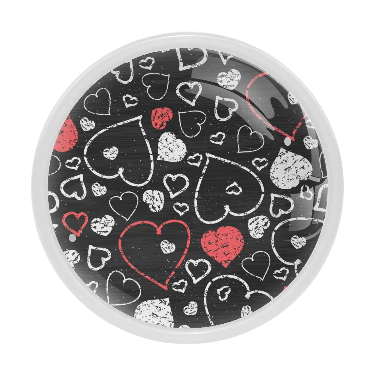 4 Pcs Valentines Day Love Hearts Knobs for Kitchen Cabinet Cupboard ...