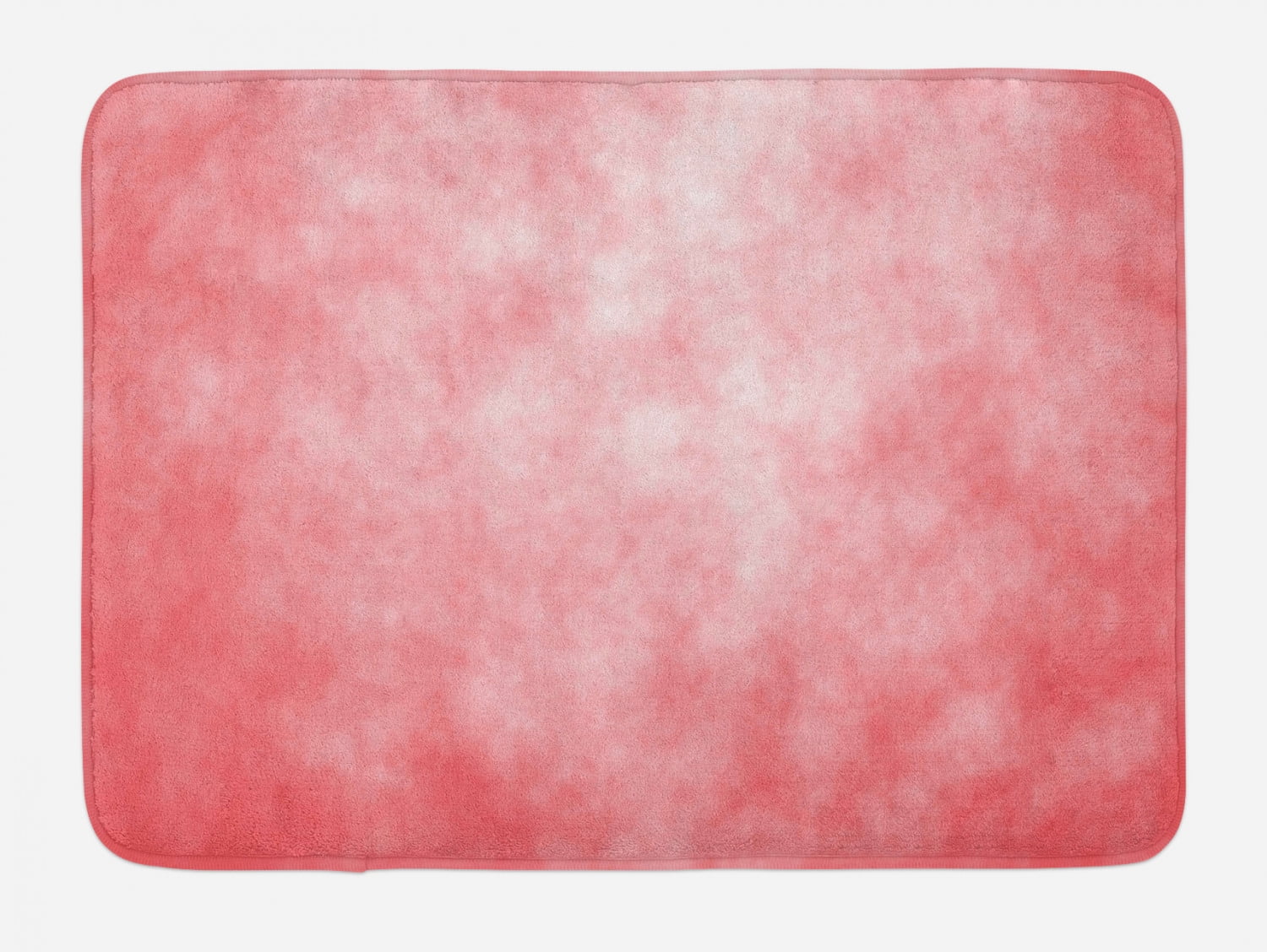 Coral Bath Mat, Pale Spring Watercolor Design Girlish Tie Dye Abstract ...